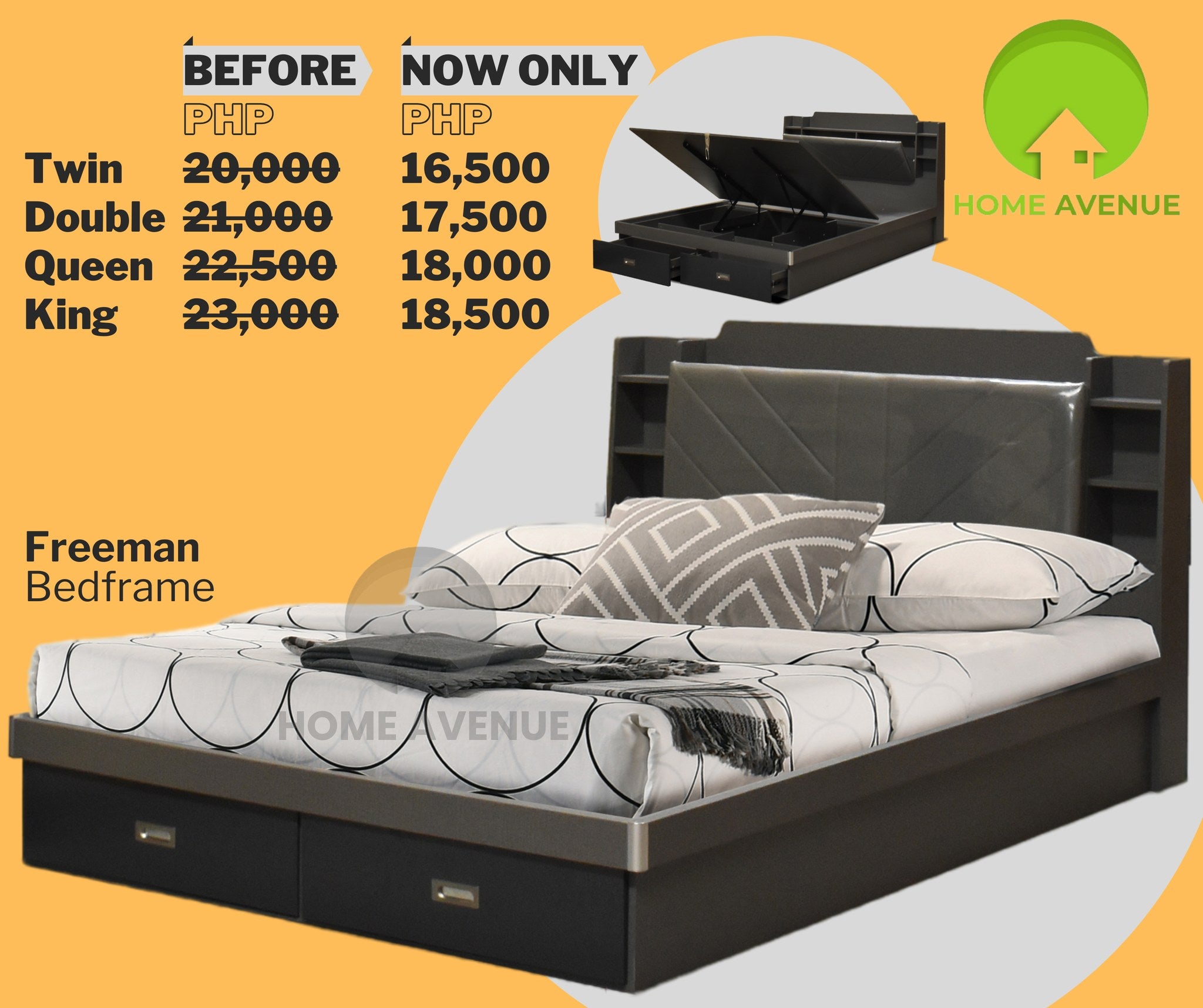 Wicker Bed with Storage Drawers For Home Online | The Home Avenue ...