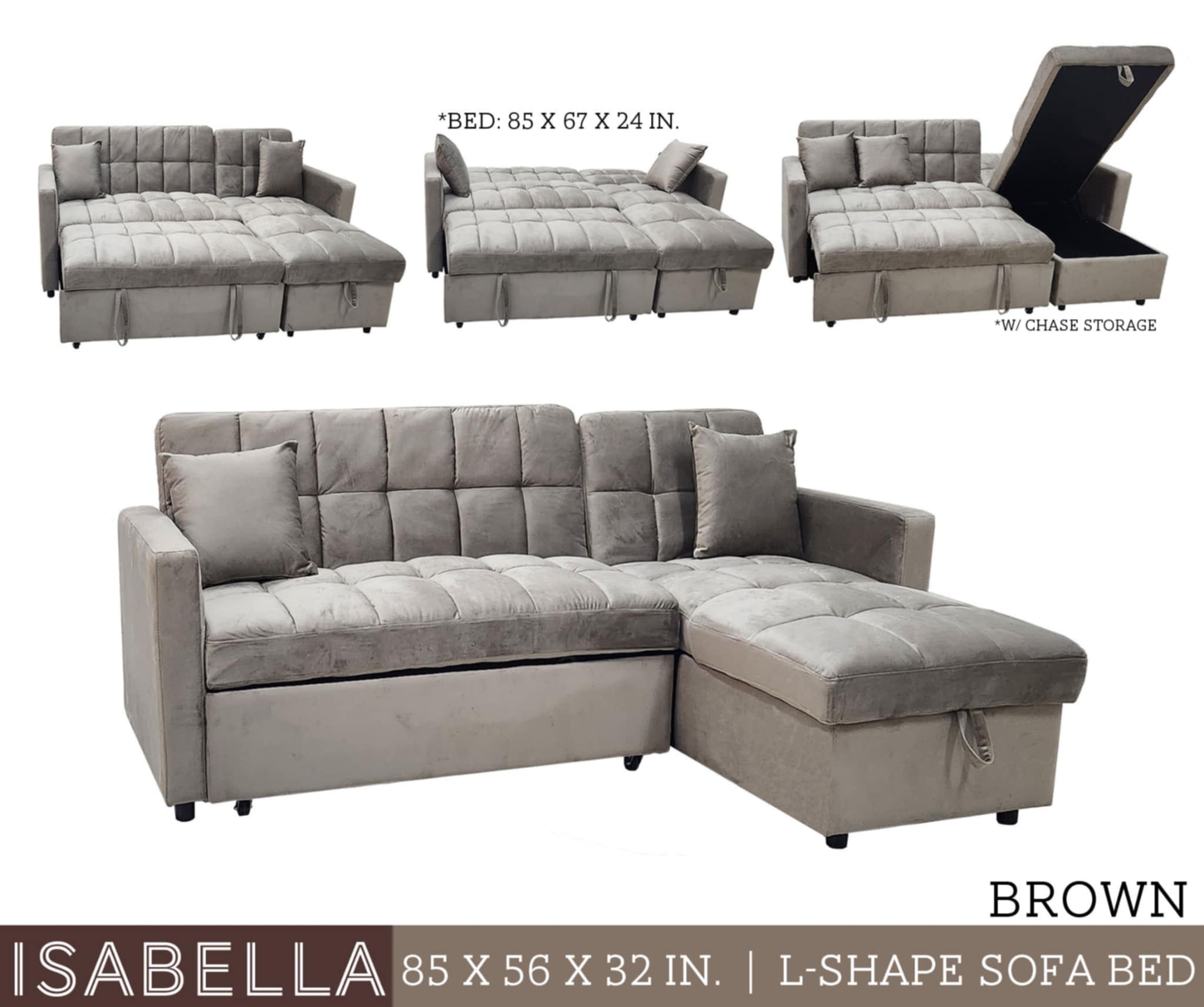 Isabella L-Shape Sofa Bed – Home Avenue Home and Office Furniture Shop