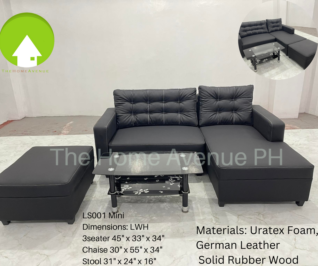 LS001 L-Type Mini Sofa Set w/ Stool – Home Avenue Home and Office ...
